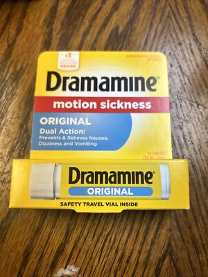 6 Dramamine ORIGINAL 50mg Motion Sickness Relief 12 tablets =72 Travel ...