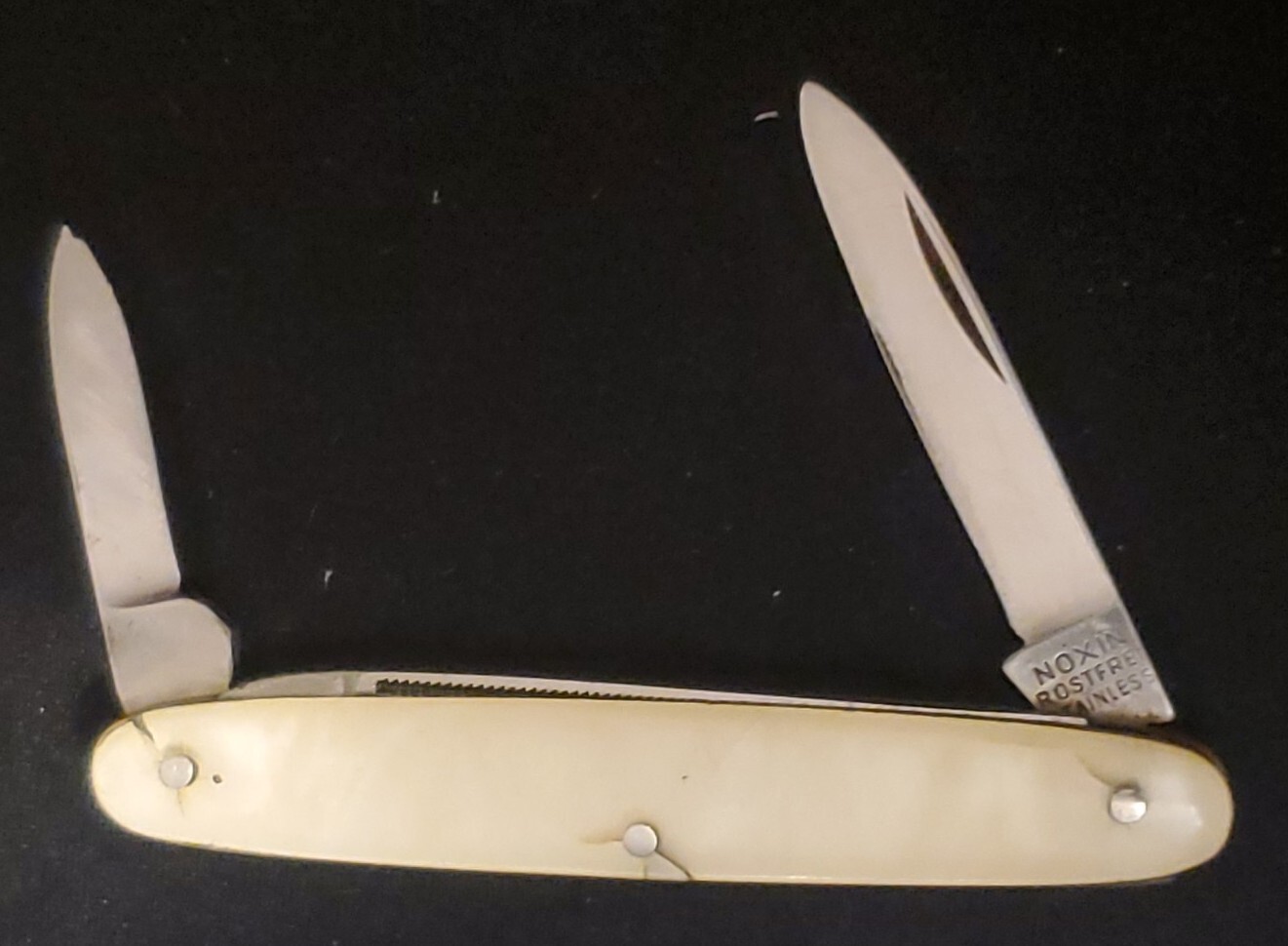 ERN NOXIN ROSTFREI MOTHER OF PEARL FOLDING KNIFE SOLINGEN GERMANY 3 ...
