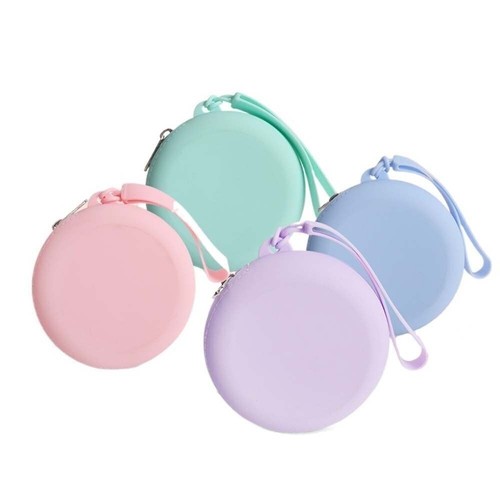 Solid Color Round Silicone Coin Purse Women Multi Functional Storage ...