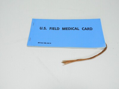 Vintage U.S. Field Medical Cards Booklet DD Form 1380 Dec 91 Military ...