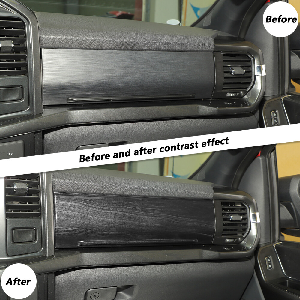 Dashboard Co-pilot Panel Cover Trim Bezels For Ford F150 2021+ Black ...