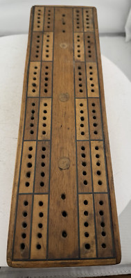 Wood Cribbage Board Hand Made No Pegs Folk Art Distressed 3 3/4" x 13 ...