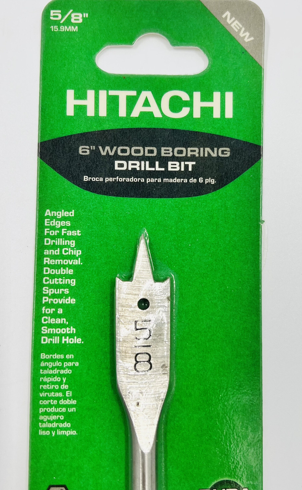 Hitachi Wood Boring Spade Drill Bits - 5/8" x 6" Quick Change Hex - 2 ...