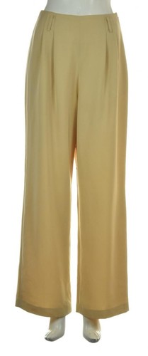 Et Vous Womens Pants Size 6 Beige Solid Wide Leg Dress Slacks Polyester ...