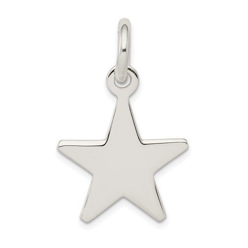 Sterling Silver Polished Engravable Star Charm Pendant 1.22 Inch | eBay
