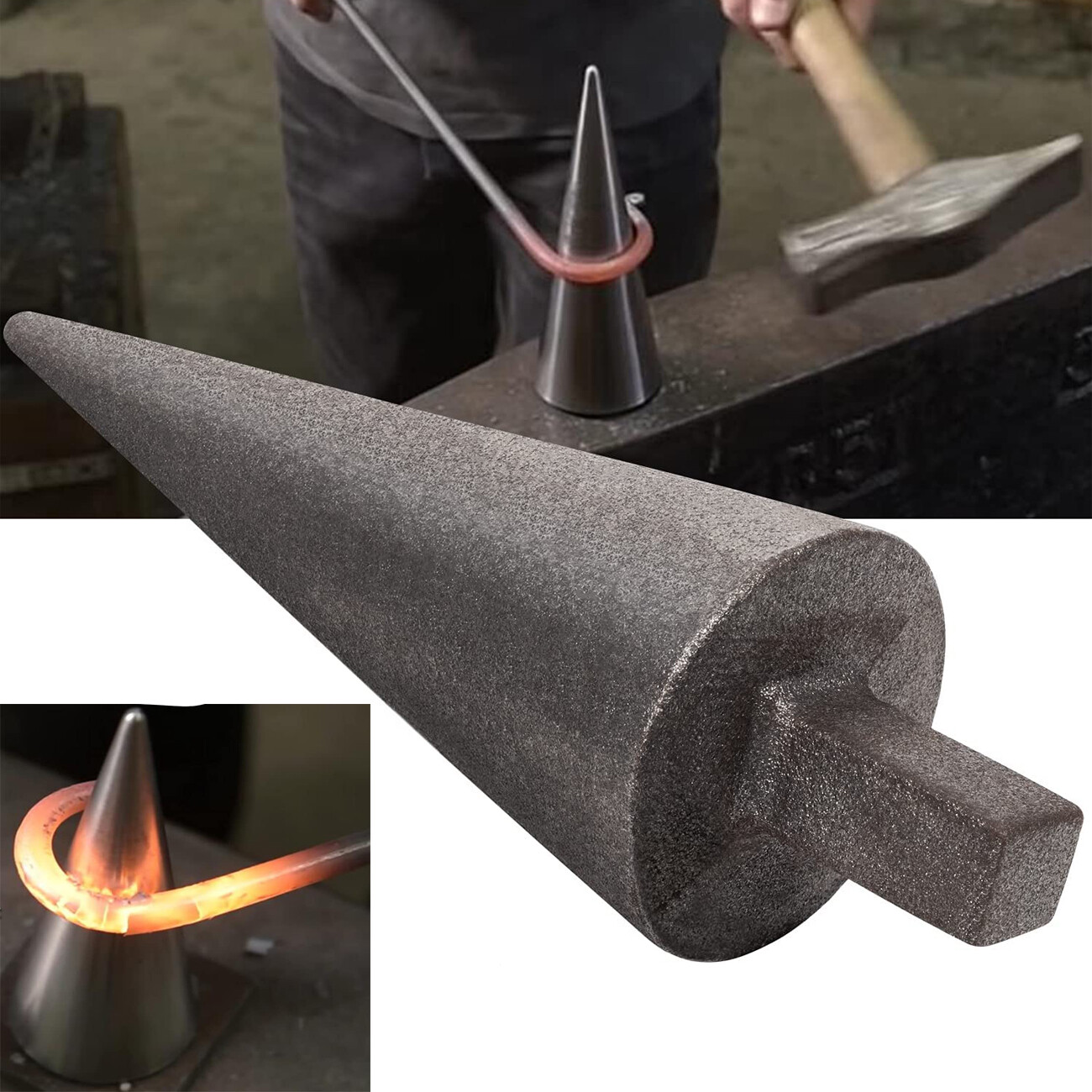 Blacksmith Anvil Mandrel Metal Forming Cone 1" Hardy Tool Vintage Anvil ...