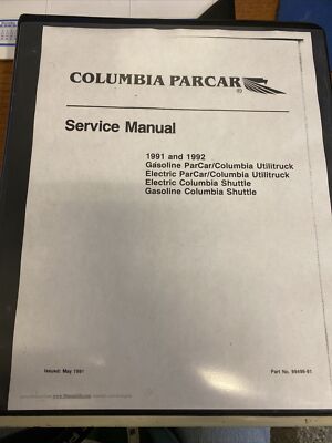 Columbia Par-Car 1991-1992 Gas and Electric Golf Car Cart Utilitruck ...