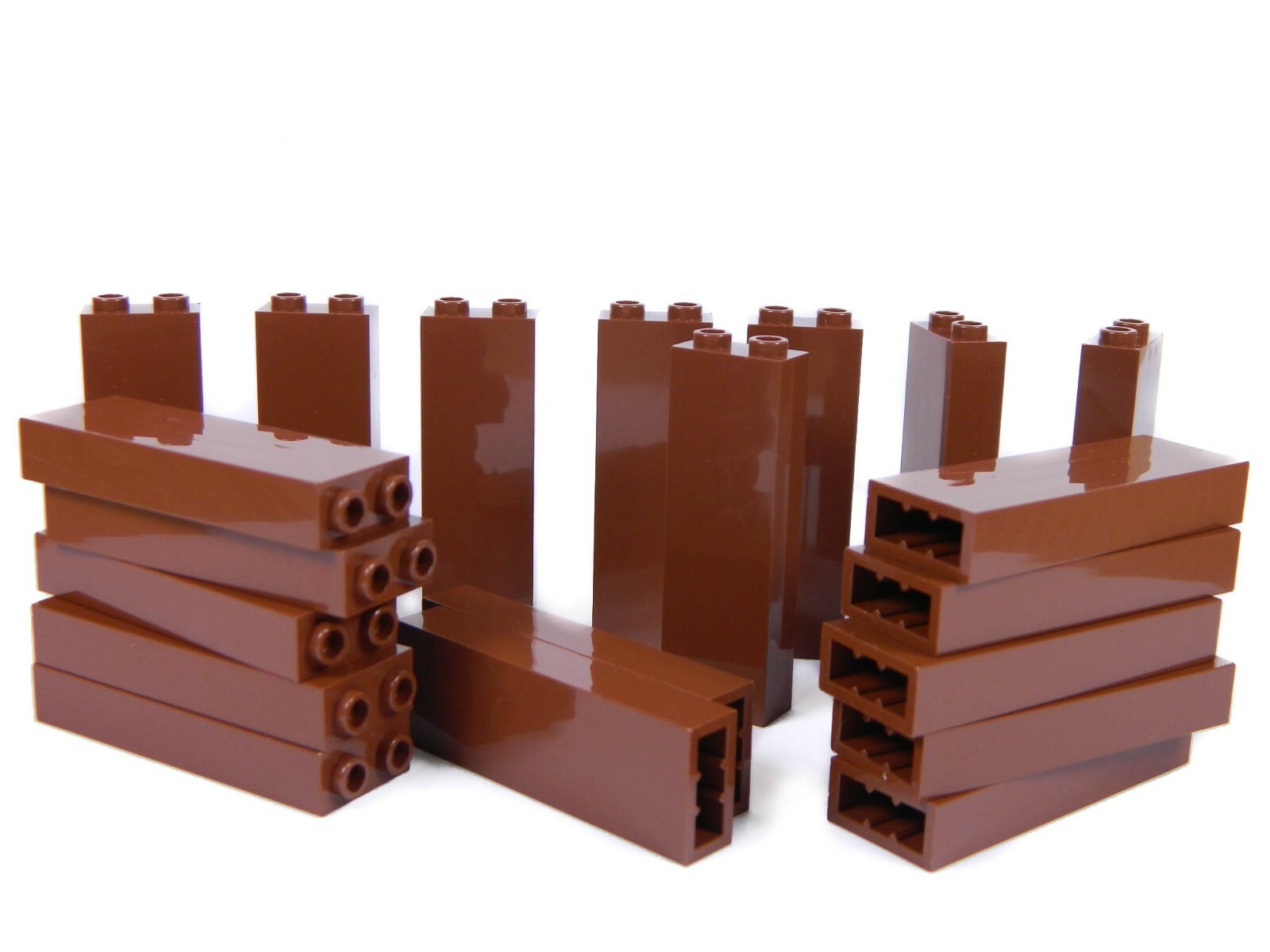 LEGO bricks 1x2x5 (pack of 20) panels # BROWN pillar column walls ...