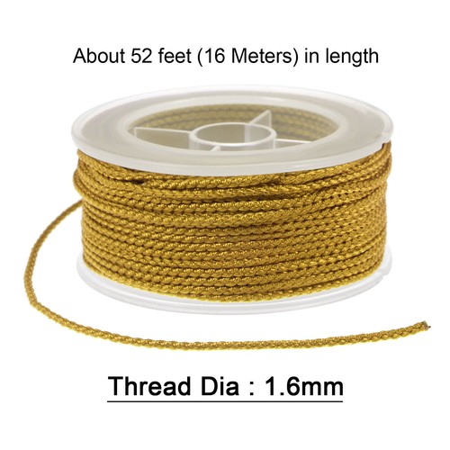 Nylon Thread Twine Beading Cord 1.6mm Braided String 16M/52 Feet, Goldenrod | eBay