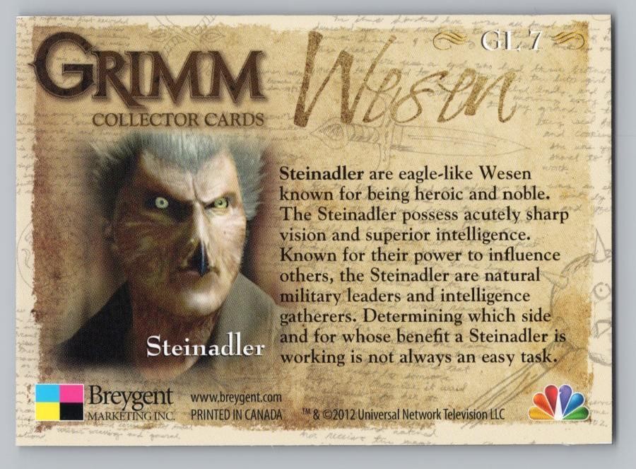 Grimm Series 1. Wesen Lenticular Flip Card Steinadler #GL7. Breygent 2013 | eBay