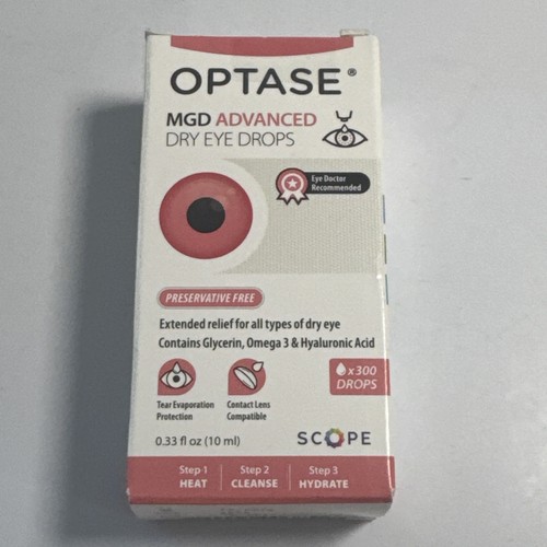 Optase MGD Advanced Dry Eye Drop full Size New- Expires 10/2026 Sealed ...