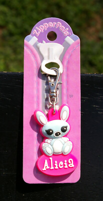 Alicia Bunny Rabbit Pink Rubber Zipper Pals Easy Zipper Pull Clip Charm ...