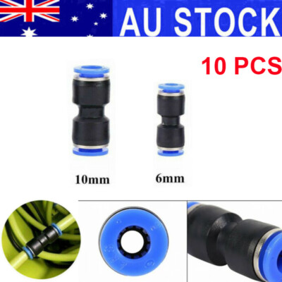 10PCS Pneumatic Push In Fitting Quick Connector Air PU Pipe Jointer 6mm ...
