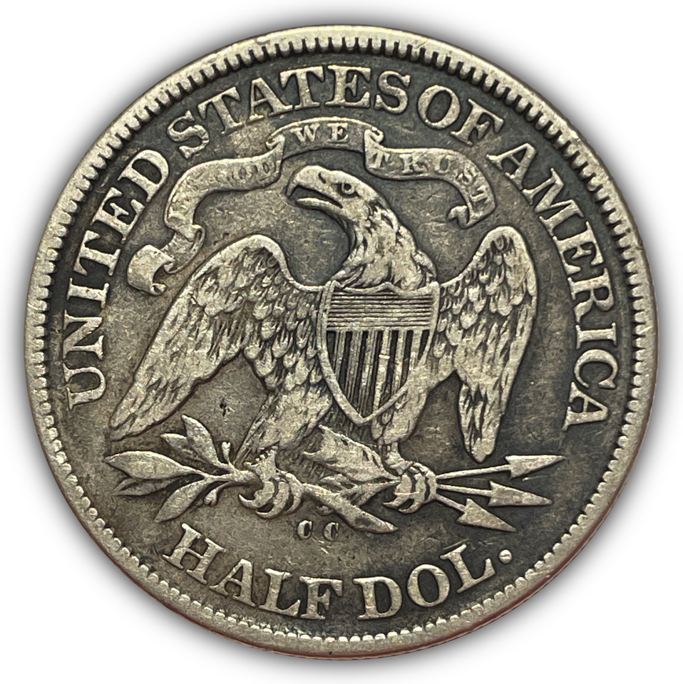 1875-CC Seated Liberty Half Dollar Extremely Fine XF Coin, Scratches ...