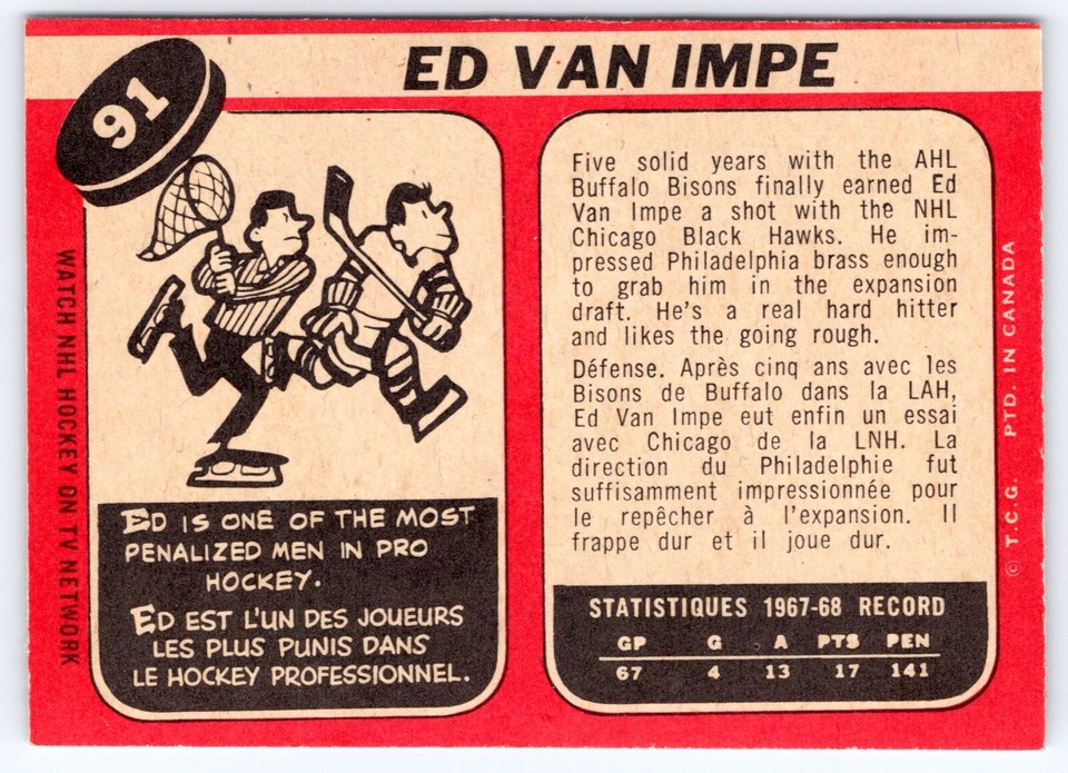 ED VAN IMPE 1968-69 O-PEE-CHEE 68-69 NO 91 EXMINT 40067 | eBay
