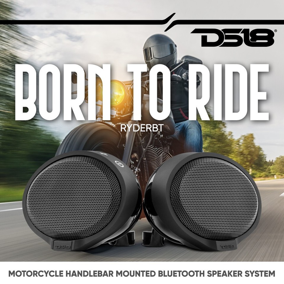 DS18 RYDERBT Bluetooth Speakers Amplified for Motorcycle Handlebar ...