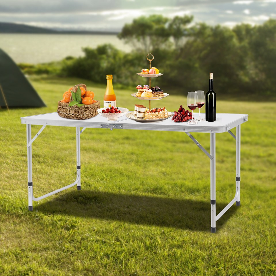 Portable Folding Table Indoor & Outdoor Adjustable Height Table for ...