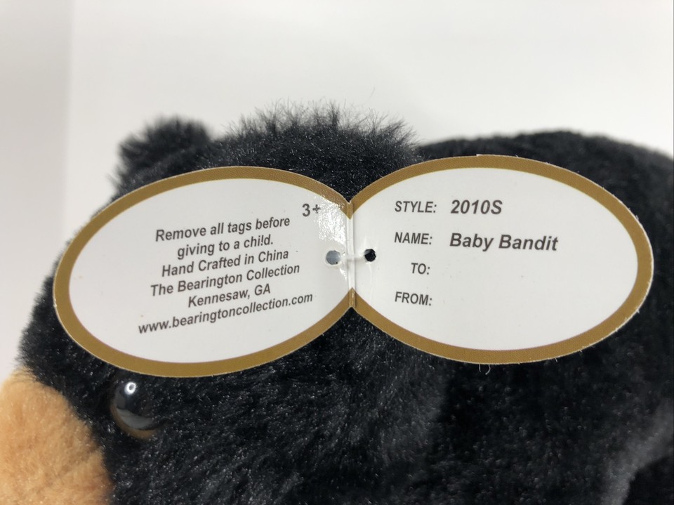 Bearington Baby Bandit Plush Stuffed Animal Black Bear Teddy 2010S ...