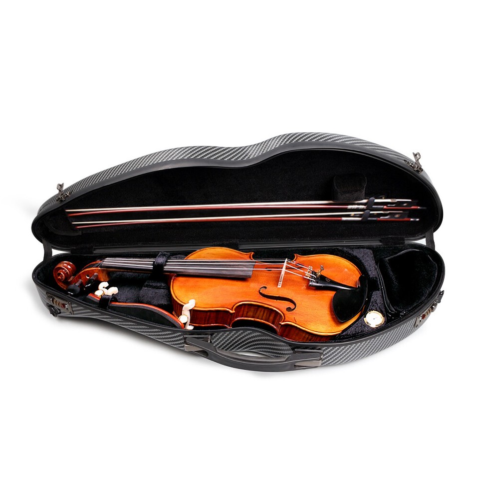 4/4 Black Violin Case Strong Carbon Fiber Violin Cases with Code Lock ...