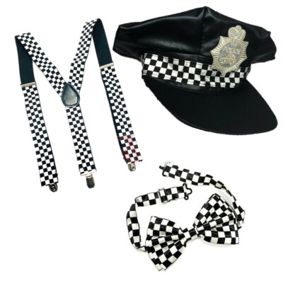 Police Fancy Dress Party Set Checkered Policeman Cosplay Party | eBay UK