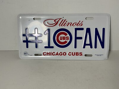 Chicago Cubs MLB Baseball #1 Fan Metal License Plate Authentic 6” X 12 ...