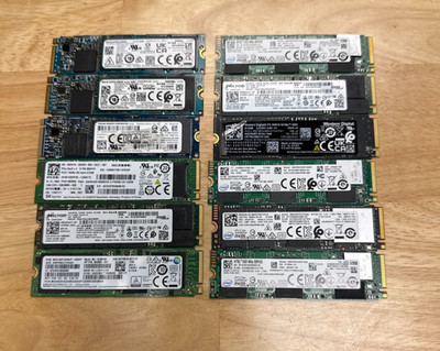 Lot of (12) Mixed Brand 500GB 512GB NVMe 2280 Solid State Hard Drives ...