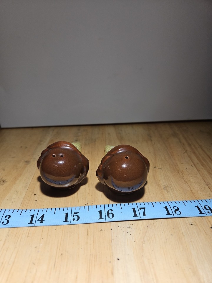 Vintage Ceramic Chocolate Ice Cream Cone Salt and Pepper Shakers | eBay