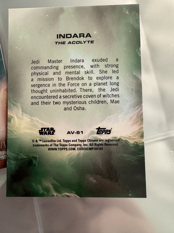 2025 Topps Chrome Star Wars Indara /5 Red Debut Carrie-Anne Moss ...