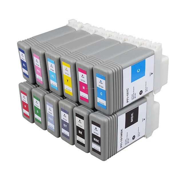 PFI-101 12pcs Compatible Ink Cartridge for Canon IPF5000 IPF6000s ...