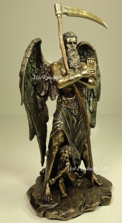 11" CHRONOS Greek Father of Time Sculpture Statue Antique Bronze Finish ...