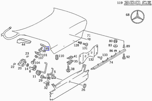 For Mercedes W210 W208 Boot Trunk Lid Slam Stop Kit A2107500326 2 Pcs ...