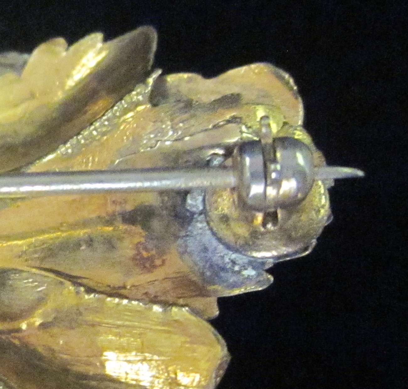 Antique Victorian Acorn Oak Leaf Brooch Pin Yellow Go… - Gem