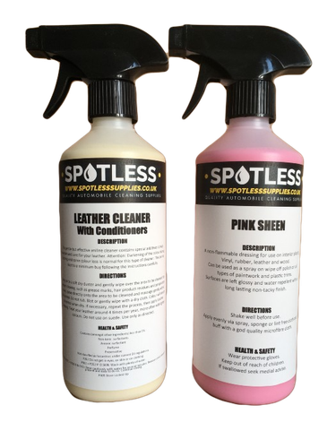 Leather Cleaner and Pink Sheen 500ml Dash Cleaner Interior Upholstery ...