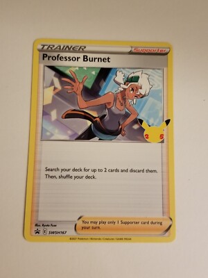 PROFESSOR BURNET SWSH167 25th Anniversary Stamp Promo Pokemon Card Near ...