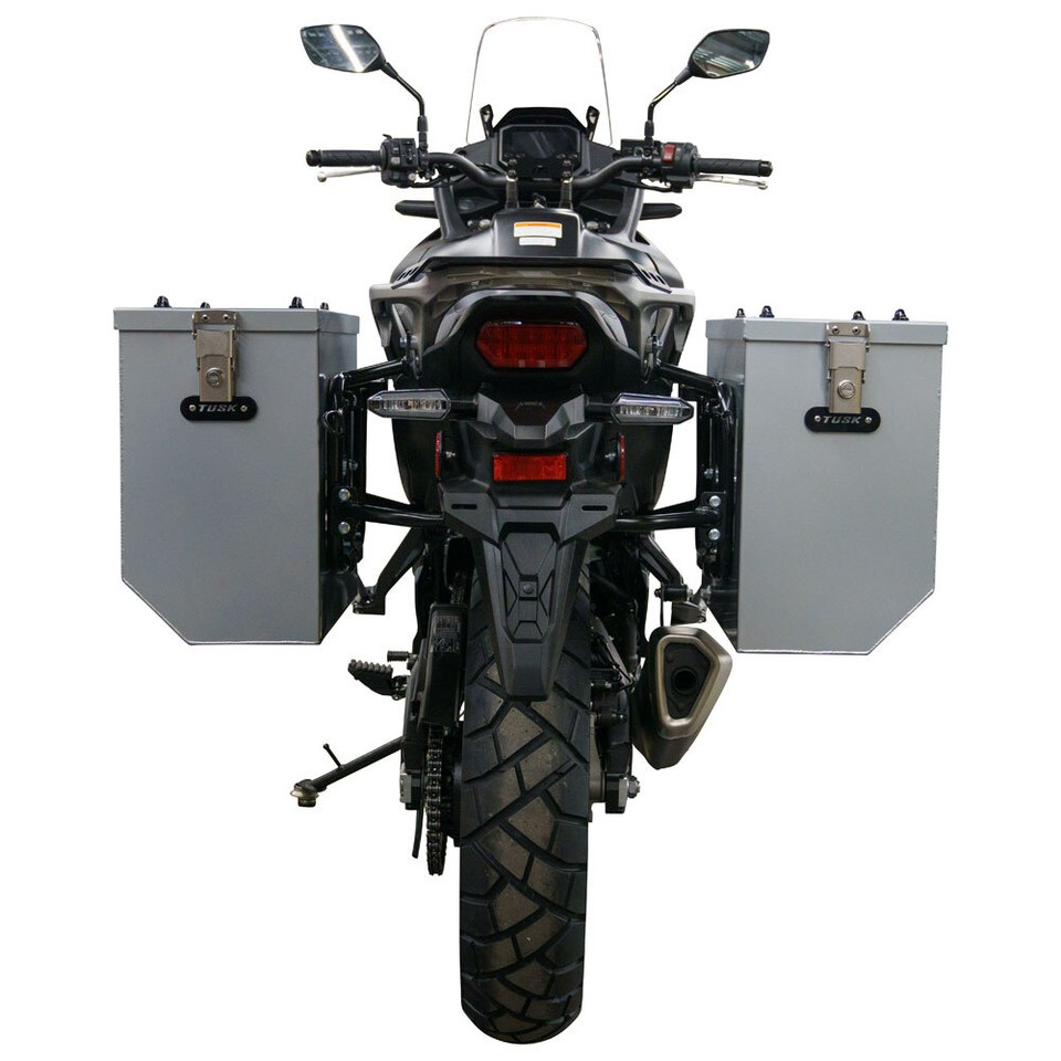 Tusk Panniers With Pannier Racks V2 Large Silver For HONDA TRANSALP ...
