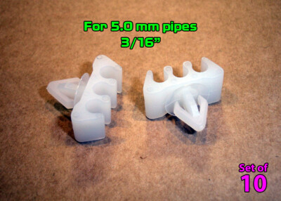 Set of 10 Triple Plastic Brake Line Pipe Mounting Holder Clips 5.0mm 3/ ...