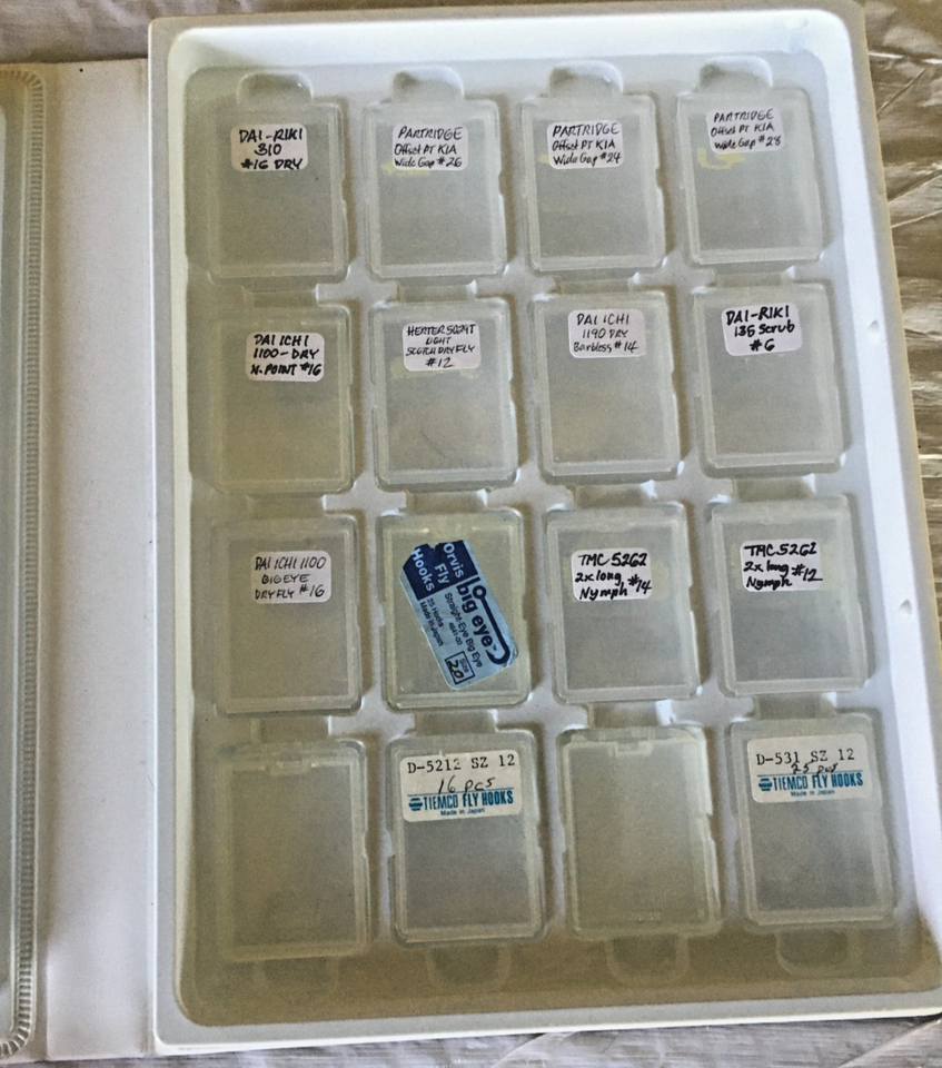 TMC TIEMCO Hook File Box Fly Tying Hooks Fabulous Condition Materials ...