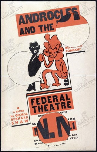 Androcles and the Lion 1934 Federal Theater Project Art Wall Poster ...