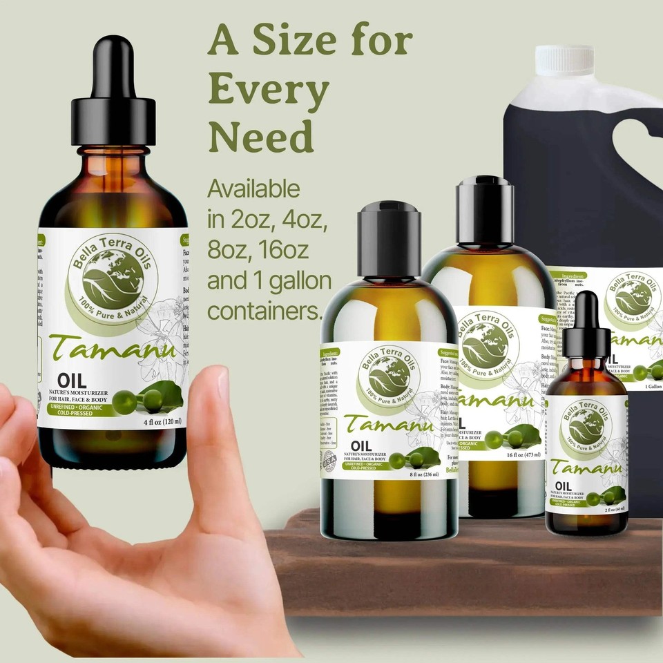 _Organic Pure Tamanu Oil - 2oz | Premium Cold-Pressed Oil for Skin ...