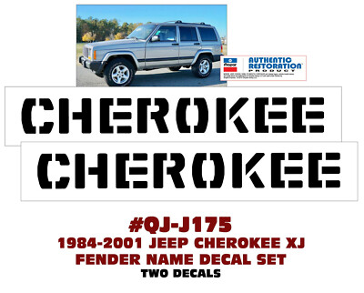 QJ-J175 JEEP CHEROKEE XJ - FENDER DECAL SET - LICENSED - TWO DECALS | eBay