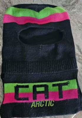 Vintage ARCTIC CAT Snowmobile Stocking Cap Face Mask Lime Green Hot ...