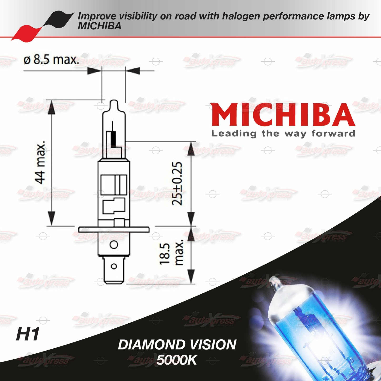 H1 448 MICHIBA 12V 55W 5000K Xenon Super WHITE Halogen HeadLight Bulbs ...