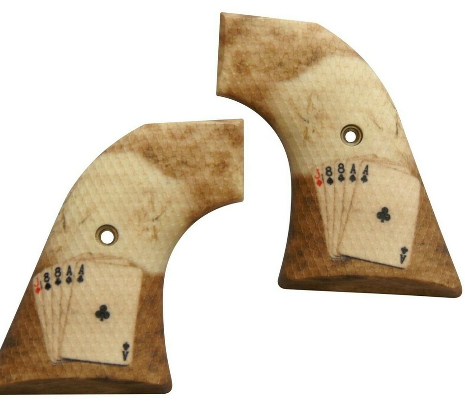 Dead Man's Hand on BoneCustom Ruger Revolver Grips Vaquero Blackhawk ...