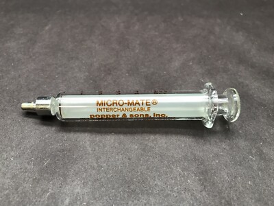 POPPER Micro-Mate Interchangeable 5cc Glass Graduated Slip Tip Syringe ...