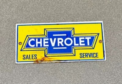 VINTAGE CHEVY CHEVROLET PORCELAIN SIGN GAS CAR TRUCK OIL MOTORCYCLE | eBay