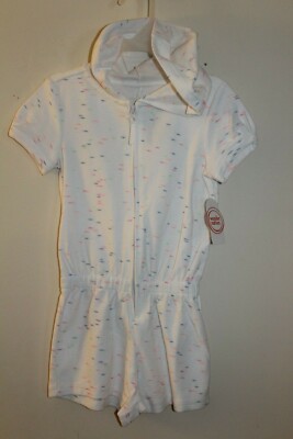 NEW Girls Zip Up Hooded Terry Romper Swimsuit Cover-Up Wonder Nation | eBay
