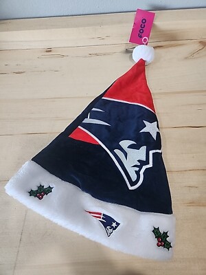 NEW ENGLAND PATRIOTS NFL SANTA HAT SHOW YOUR FAN HOLIDAY SPIRIT ONE ...
