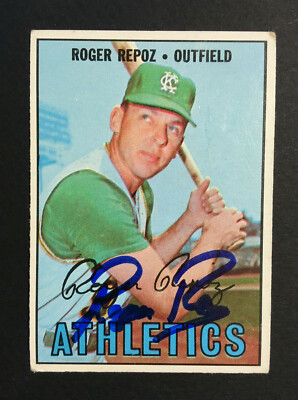 Roger Repoz A's Athletics signed 1967 Topps baseball card #416 Auto ...