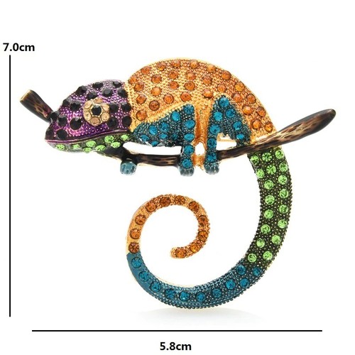 Big Multicolor Lizard Brooch Pins Fashion Animal Chameleon Wedding ...