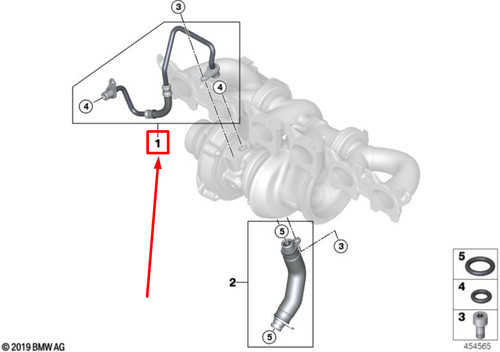 BMW X4 G02 EXHAUST MANIFOLD TURBOC.OIL FEED LINE 11427643175 7643175 NO ...